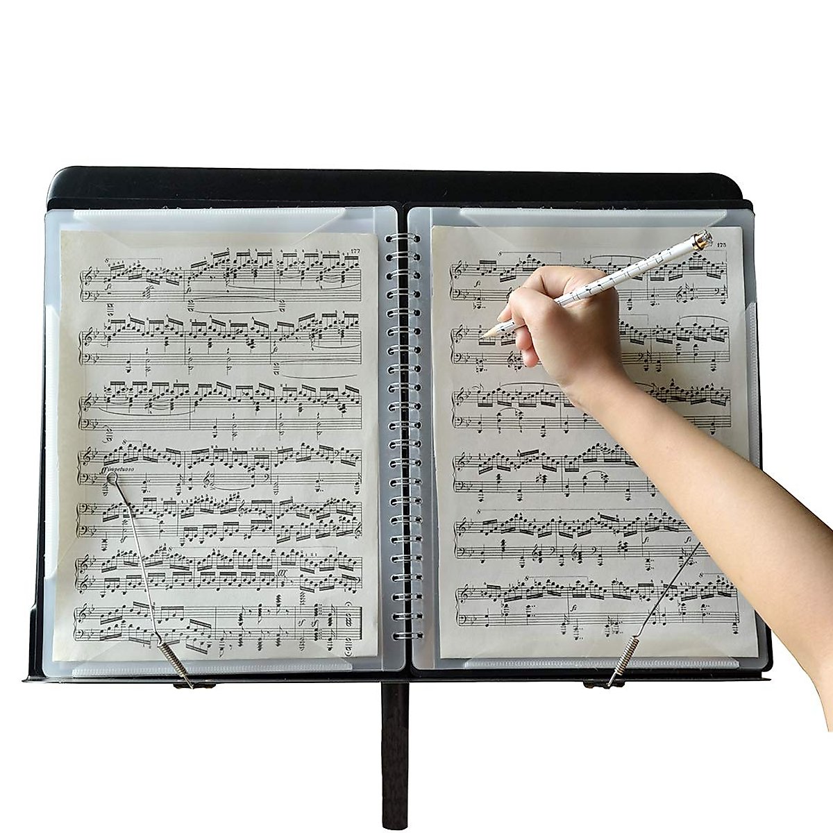 Music Sheet File Paper Storage Folder Creative Change Spectrum Folder A4 Letter Size Double Side Sheet Music Folder File for Holding Sheet Music and Files Etc (White)