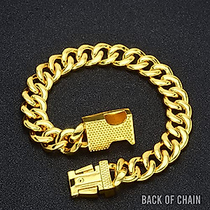 Dog Chain Collar with Quick Release Buckle Handmade Sparkling Iced Out Diamond-Embedded Design for Fashion-Forward Pets Ideal for Outdoor Walking(22")