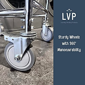 LVP Big Brother Commercial Laundry Cart with Dual Pole Rack 3.25 Bushels (Chrome Commercial Grade Finish)