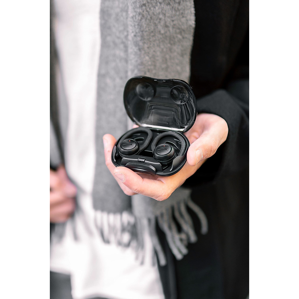 Altec Lansing True Evo Sport Truly Wireless Earphones, 6 Hours of Battery Life, Weatherproof Design, Includes Wireless Charging Case, Black (MZX758-BLK-AMZ)