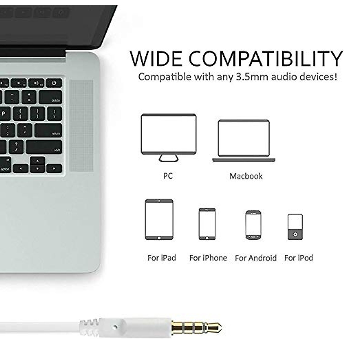 [Apple MFi Certified] Apple Earbuds/Headphone/Earphones with 3.5mm Wired Headphone Wired Earbud with Microphone Compatible with iPhone, iPod, iPad, MP3, Huawei, Samsung,White