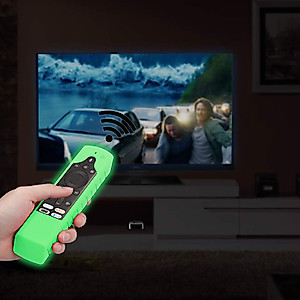 CaseBot Silicone Case for Amazon Insignia Smart HD Fire TV Voice Remote (2019) - Honey Comb Series [Anti Slip] Shockproof Cover Compatible with Element Smart Fire TV Voice Remote, Green-Glow