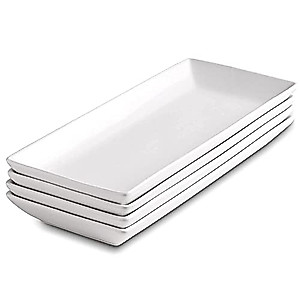 Serving Tray with Handle Exrta Large Porcelain Serving Platter Perfet for Display 16-Inch White