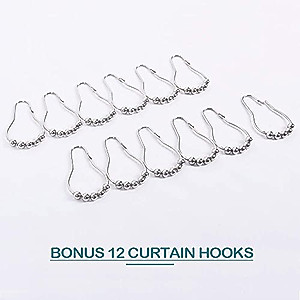 KGORGE Shower Curtains for Bathroom - Tropical Leaves Plant on White Background Odorless Curtain for Bathroom Showers and Bathtubs, 72 x 72 inches Long, Hooks Included