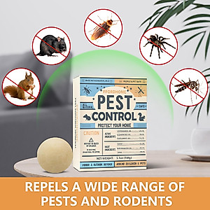 Pest Repellent Balls - Repel Rodent with Peppermint, High-Strength Mice, Mouse, and Rat Repellent - Effectively Deters Spiders, Roaches, Ants, Moths & Pests - 10 Balls