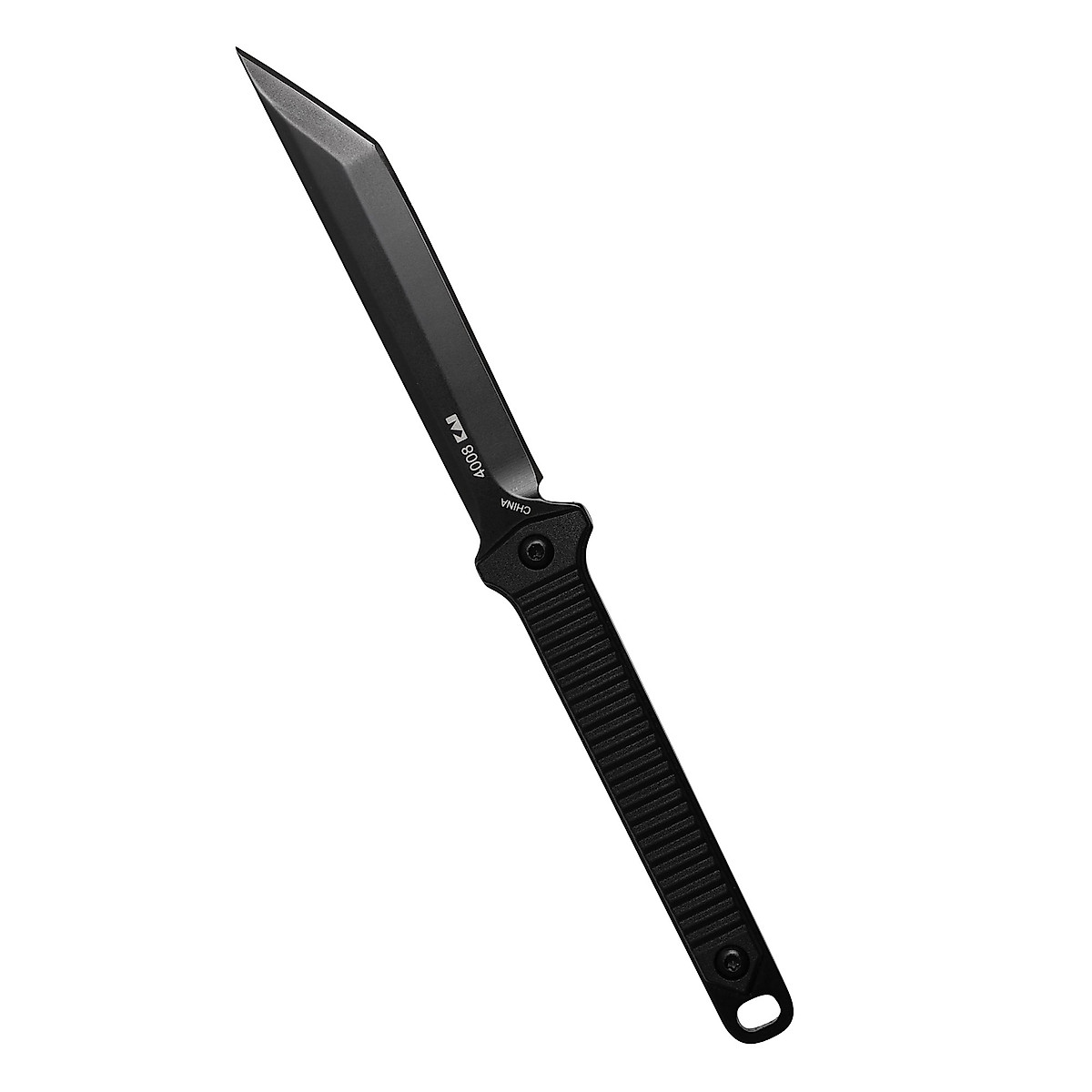 Kershaw Dune Full Tang Neck Knife (4008X) Compact 3.8” 3Cr13 Stainless Steel Fixed Blade With Black-Oxide Finish, Textured Injection Molded Handle, Secure Molded Sheath and Lanyard, 2.5 oz.