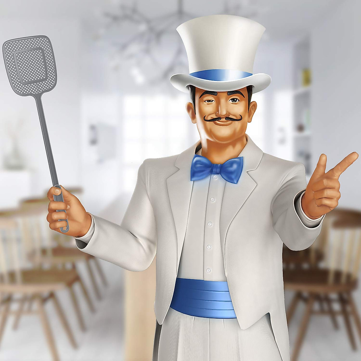 MR.SIGA Heavy Duty Long Handle Fly Swatter, Gray, 6 Pack