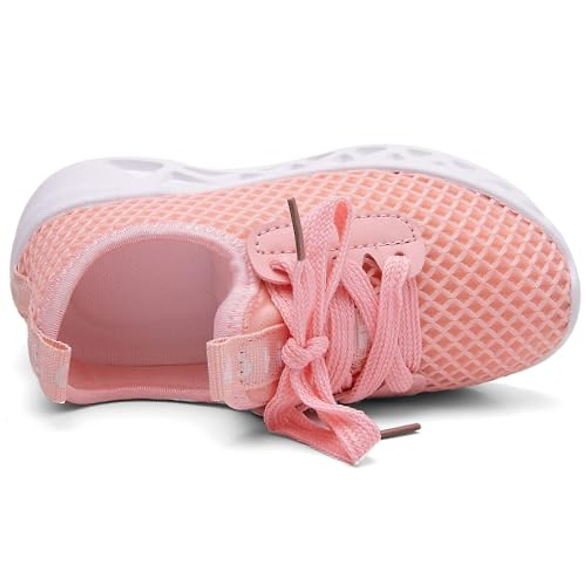 Qvxkd Girls Shoes Boys Running Breathable Lightweight Sneakers for Kids_Pink_2Big Kid