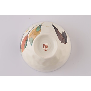 Mino Ware Japanese Rice Bowls with Chopsticks, Set of 2, 200 ml, Modern Kitchen Bowl for Dessert, Cereal, Salad, Soup, Udon, Noodles - Made in Japan