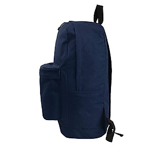 K-Cliffs Basic Backpack Classic Simple School Book Bag Student Daily Daypack 18 Inch Navy 18"x13"x16"