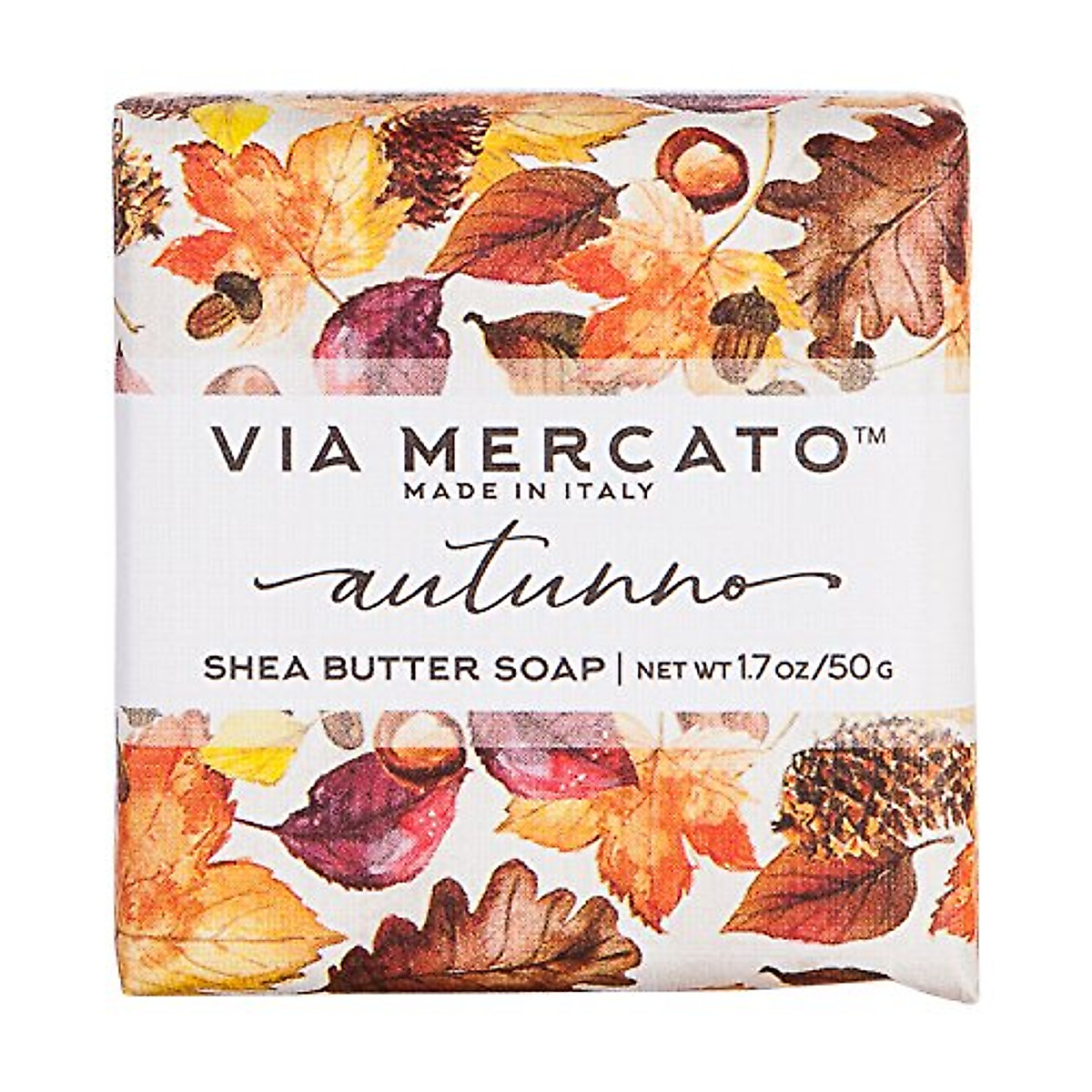 Via Mercato Natale Shea Butter Soap Boutique Luxury Gift Box (Set of 4, 50g Each) - Autunno