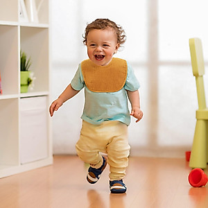 POIKSHARK 6-Pack Muslin Baby Bibs for Unisex Boys Girls, Solid Colors, Soft Cotton Baby Drool Bibs, Drooling and Teething Bibs for Infant, Newborn - Neutral