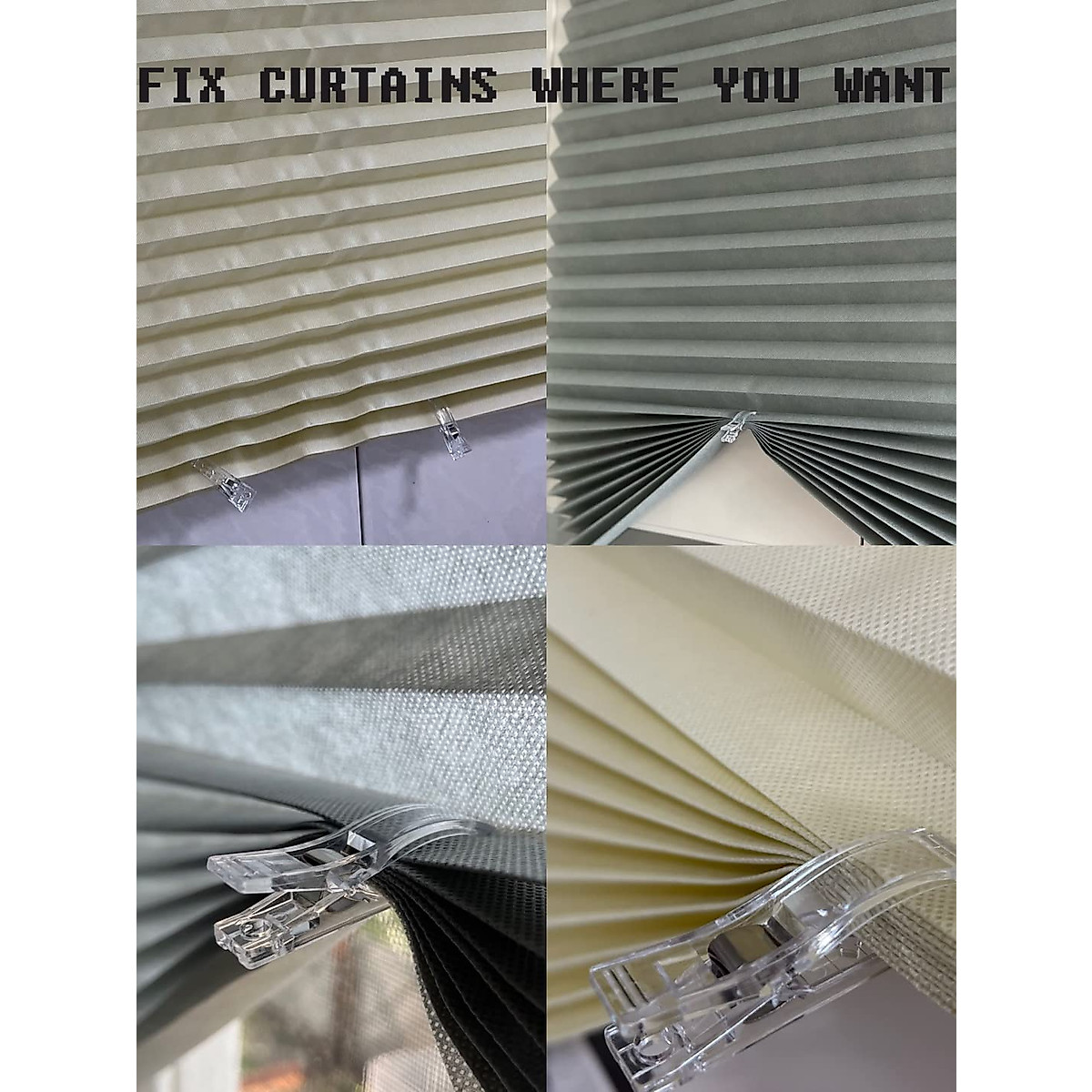 YGNNIU 12 Clips for Pleated Shades Window Shade Clips Shade