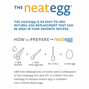 neat - Plant-Based - Egg Mix (4.5 oz.) - Non-GMO, Gluten-Free, Soy Free, Egg Substitute Mix