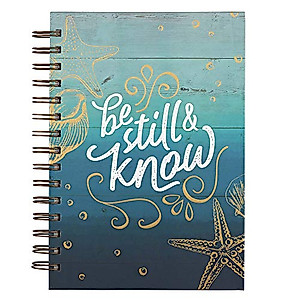 Christian Art Gifts Inspirational Journal Be Still Blue 192 Ruled Pages, Large Hardcover Notebook, Wire Bound