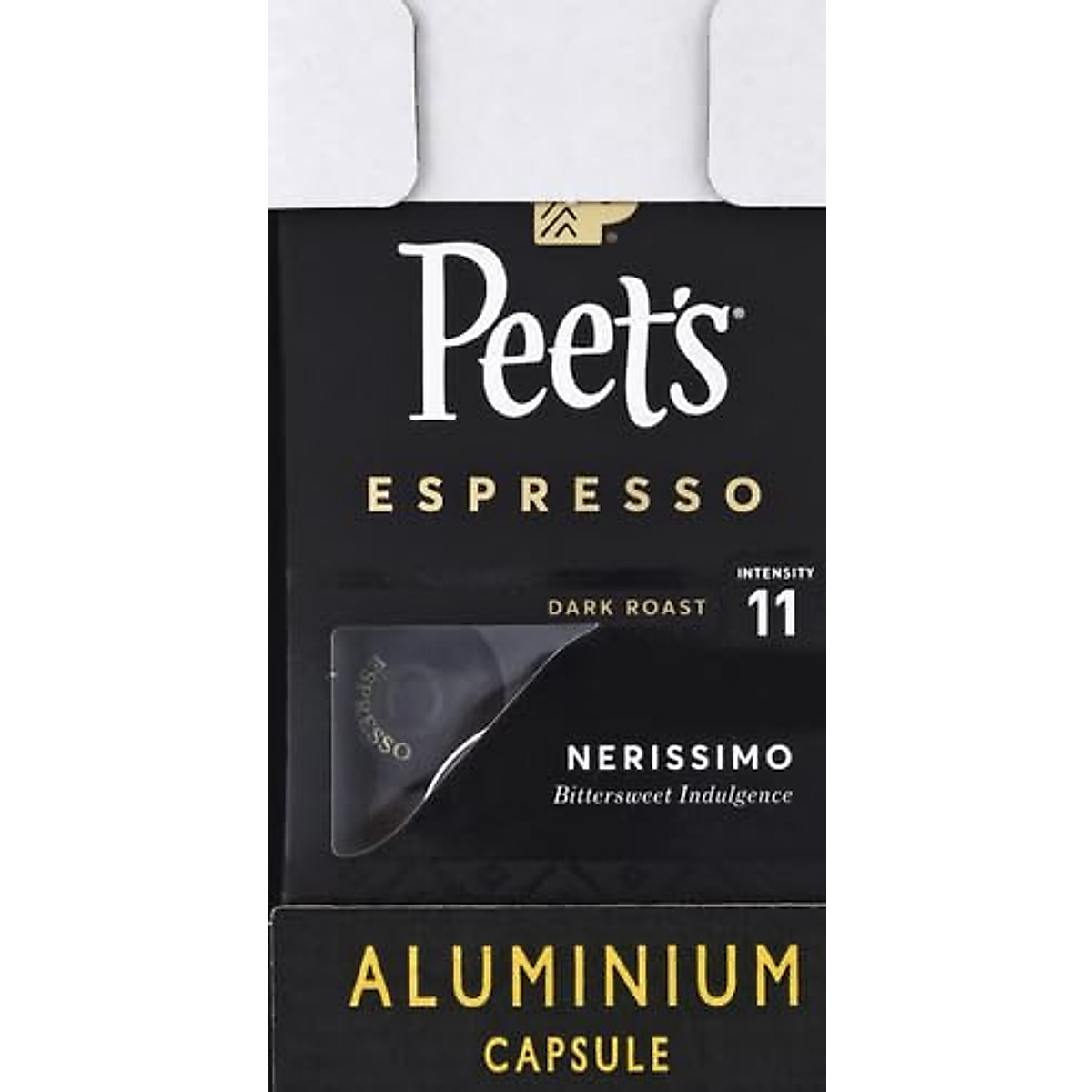Peet's Coffee, Dark Roast Espresso Pods, Nerissimo, French Roast Style Intensity 11, 10 Count (1 Box of 10 Espresso Capsules)