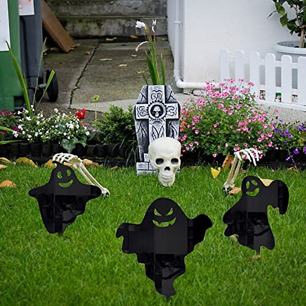Halloween Garden Stakes Stakes Decorative Ghost Yard Sign Outdoor Decorations Outdoor Statues Decorations Yard Yard Signs Halloween Yard Art Props Scary Holiday Home Porch Party Supplies (A02)