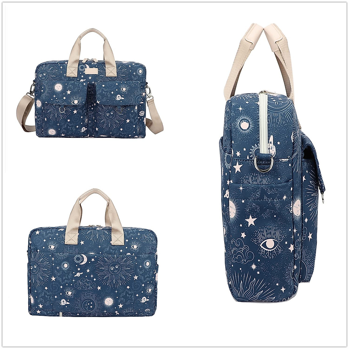 SANFAN Laptop Briefcase, Water Repellent Multi-Functional Shoulder Messenger Case Bag For MacBook Pro 15 inch and 16 inch-16 inch Laptop(Sol de Mayo)