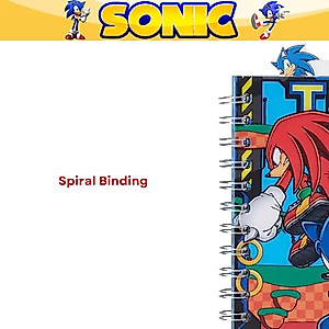 Innovative Designs Sonic the Hedgehog Tab Journal Notebook, Spiral Bound, 96 Lined Pages, 8 x 7 inches, Blue