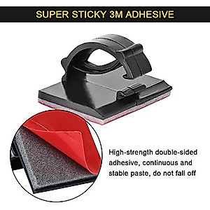 3M Self Adhesive Cable Clips Management Strong Wire Holders Cord Organizer Cable Clamp Sticky Desk Management for Office Home Car Tables PC Laptop TV Walls (0.75"x0.6", 50pcs, Black)