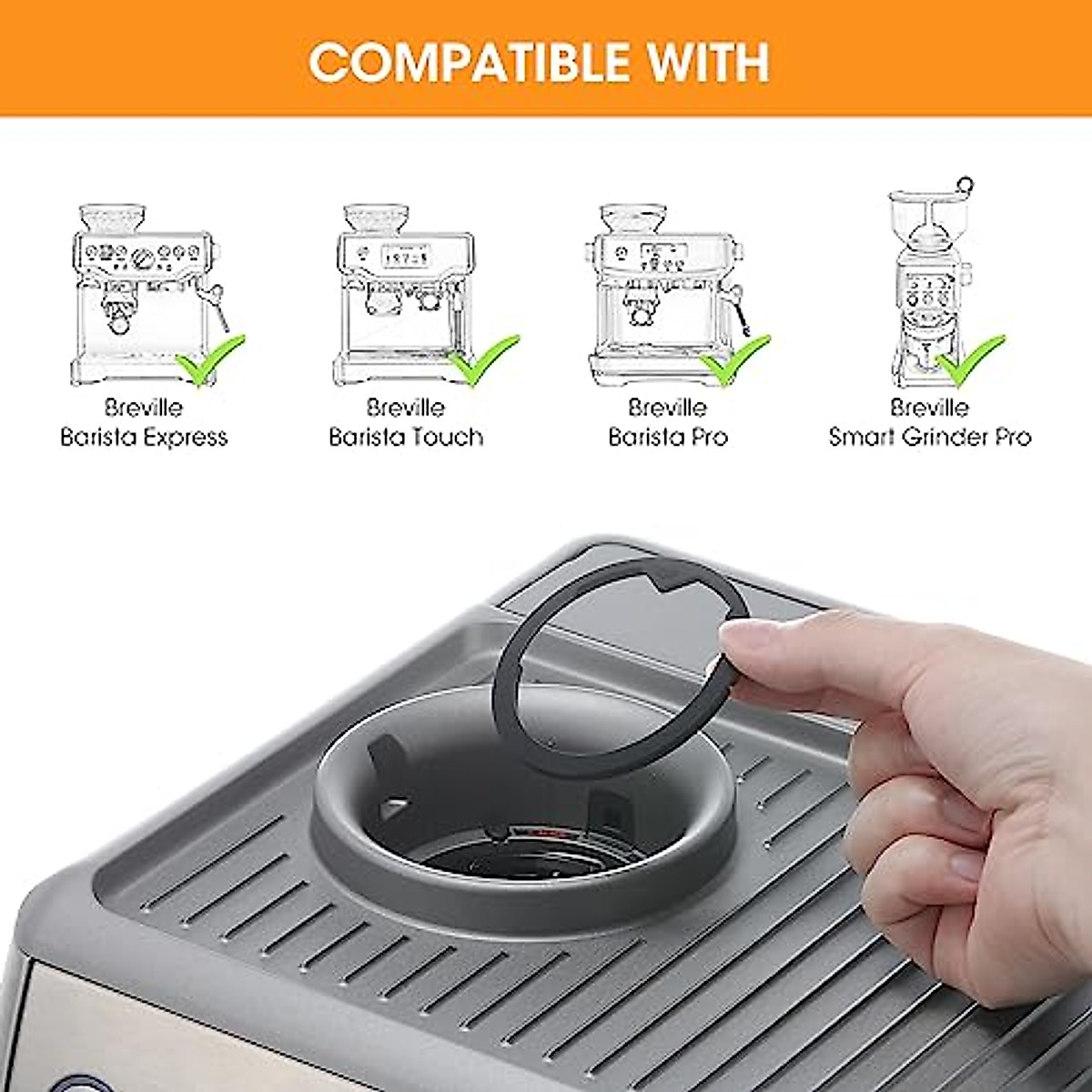 Aieve Single Dose Hopper Bellow & Upper Burr Rubber Seal Compatible with Breville Barista Espresso Machine