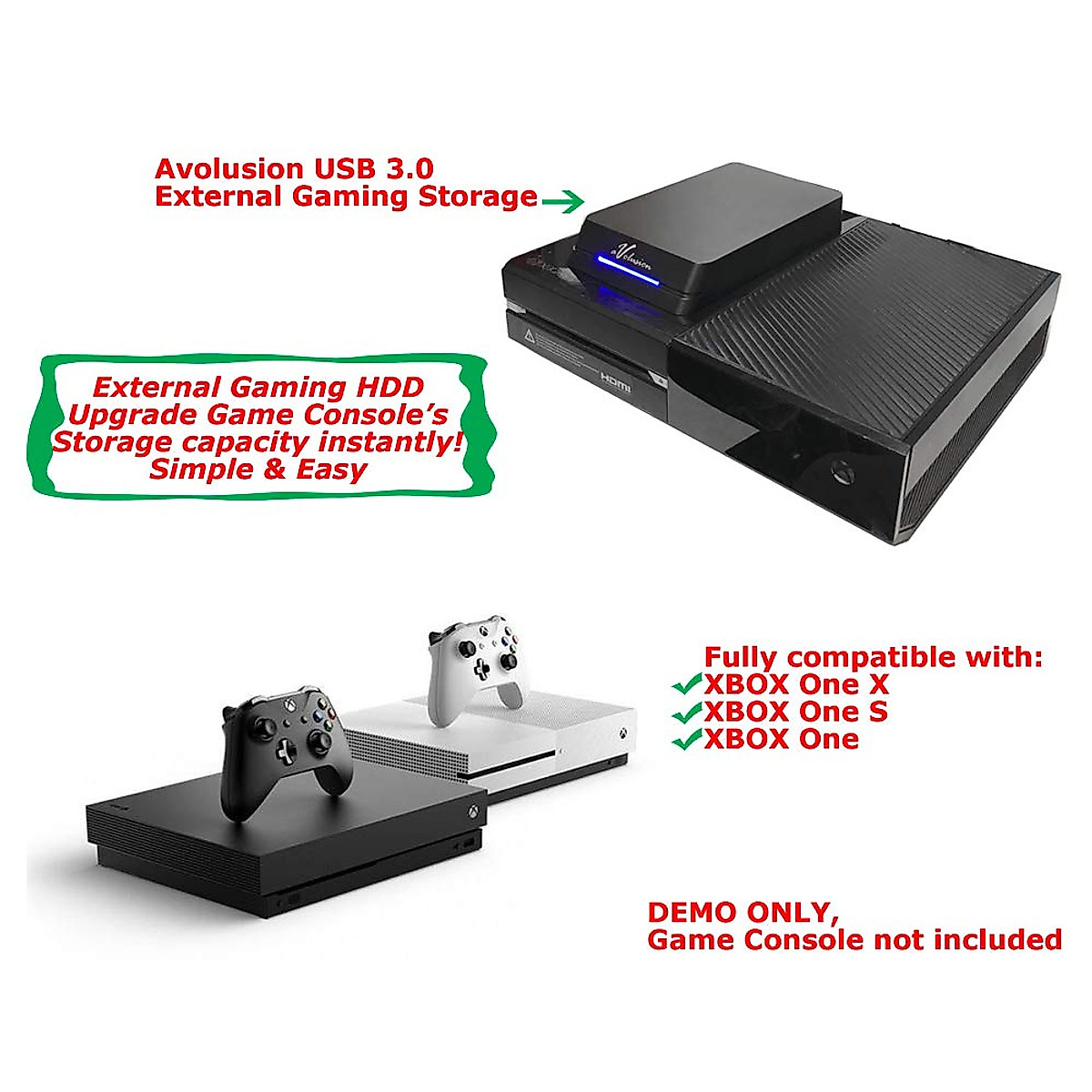 Avolusion HDDGear Pro 7200RPM 256MB Cache USB 3.0 External Gaming Hard Drive (for Xbox Series X |S, ONE X/S, Pre-Formatted) (Renewed) (8TB)