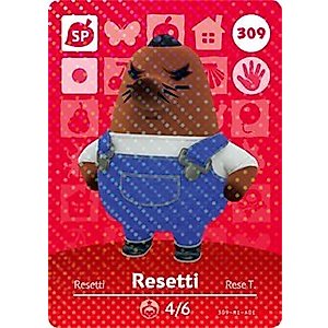 Resetti - Nintendo Animal Crossing Happy Home Designer Series 4 Amiibo Card - 309