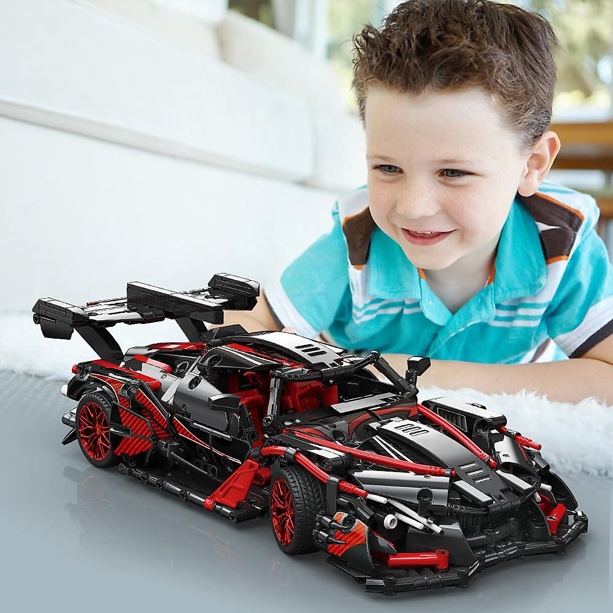 Mesiondy Adults Challenging Racing Car Building Blocks Kit，1:14 1391 Pieces Car Model Building Set DIY Toys for Boys Age 12 13 14 15 16