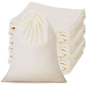 50 Pieces Muslin Bags Cotton Drawstring Bags Sachet Bag for Home Supplies (4 by 6 Inches)