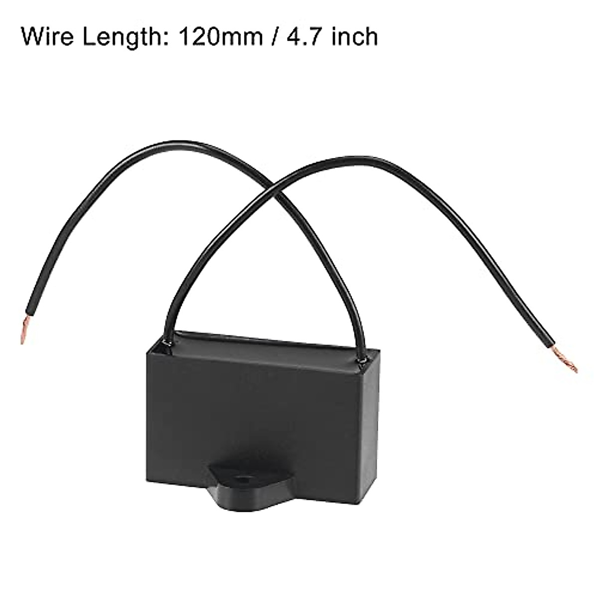 uxcell Ceiling Fan Capacitor CBB61 5uF 250V AC 2 Wires Metallized Polypropylene Film Capacitor 47x29x18mm for Electric Fan Pump Motor Generator 2Pcs