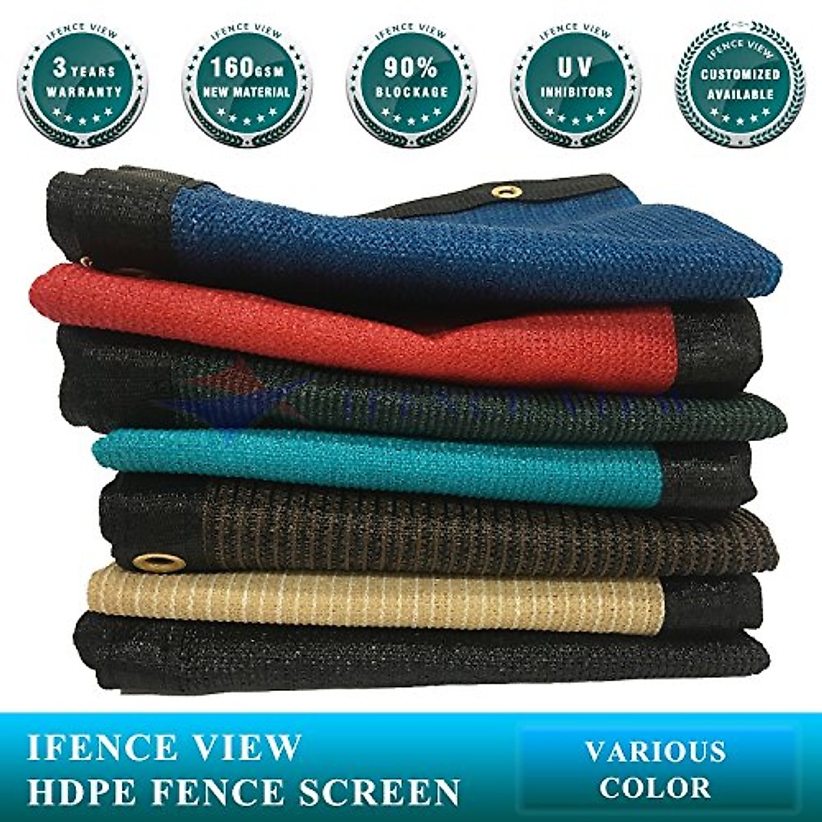 Ifenceview 4'x3' to 4'x50' Green Shade Cloth/Fence Privacy Screen Fabric Mesh Net for Construction Site, Yard, Driveway, Garden, Railing, Canopy, Awning 160 GSM UV Protection (4'x3')