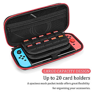 AoHanan Switch Carrying Case Traditional Ottoman Turkish Switch Game Case with 20 Games Cartridges Hard Shell Travel Protection Storage Case for Console & Accessories