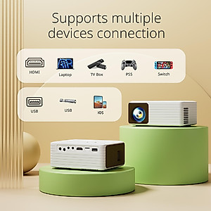 Mini Projector - 1080P Full HD Supported YOTON Portable Projector Y3, Gift for Kids, Phone Projector for Home Theater, Movie, Cartoon, Compatible with PC/Tablet/Fire Stick/iOS and Android Phone