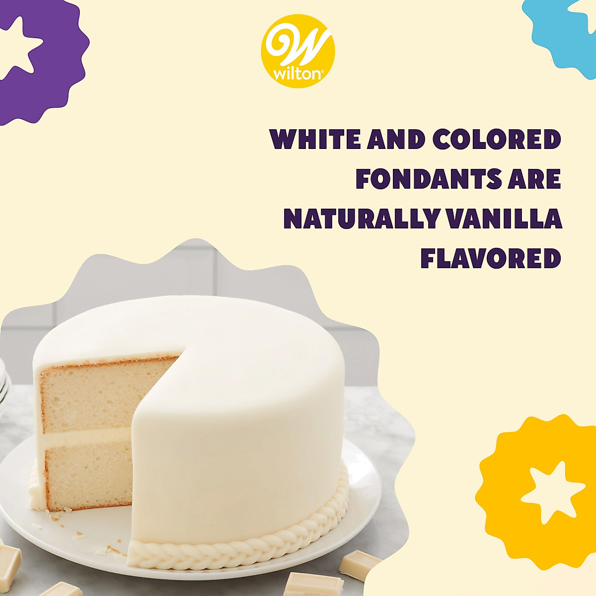 Wilton White Vanilla Decorator Preferred Fondant Pack 4.4 oz. (Packaging May Vary)
