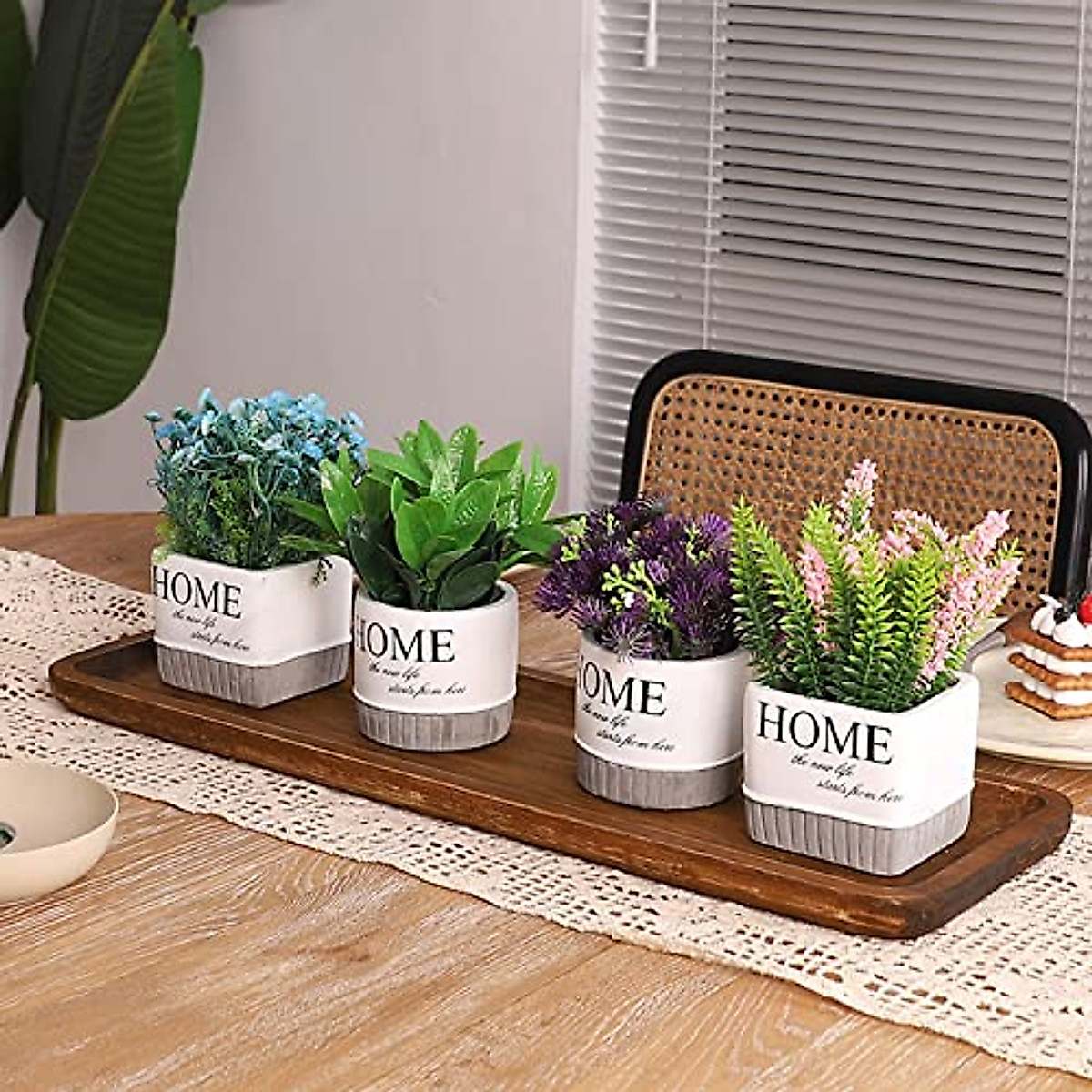 Athaliah Wooden Decorative Trays, 22.5 Inches Rustic Paulownia Wood Tray for Decor, Natural Solid Long Candle Ottoman Tray for Table Centerpiece, Kitchen Counter, Home Decor, Coffee Table