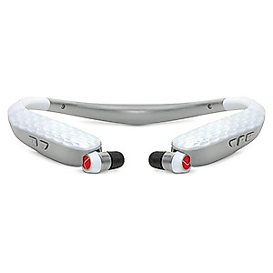 Lucid Audio HLT-NHE-BT-P Amped HearBand Sound Amplifying Bluetooth Neckband Earbud Headphones - White/Gray, Standard