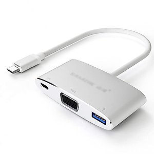 Port Expander USB C Hub Adapter USB C to VGA Adapter USB C Docking Station with 1080P@60Hz VGA, USB 3.0 Ports, PD 65W USB Splitter