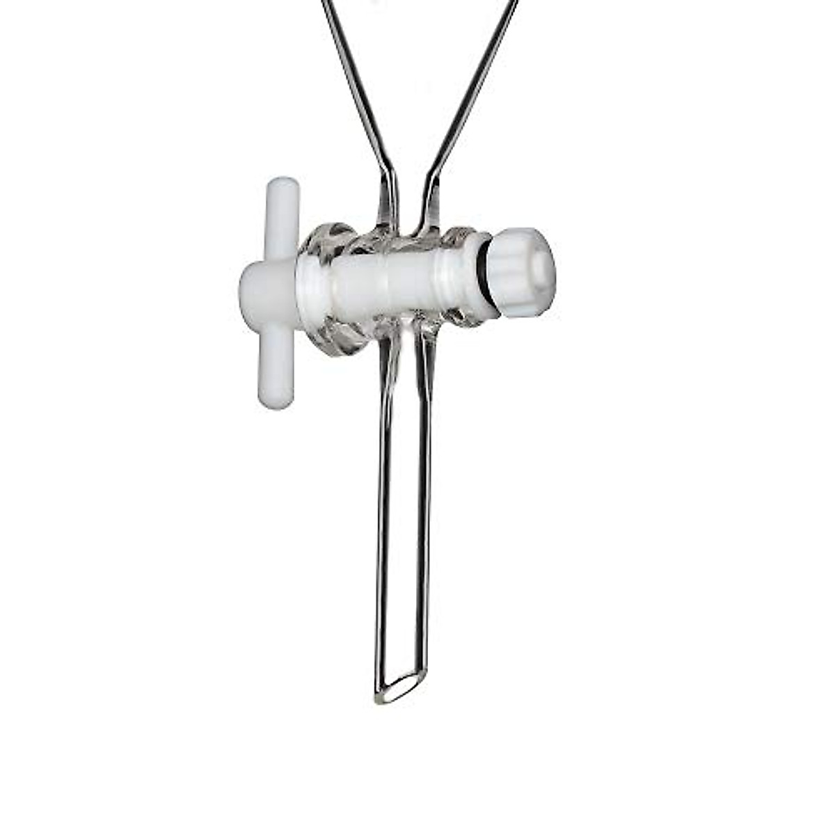 Labasics Borosilicate Glass 125ml Conical Separatory Funnel with PTFE Stopcock, 125mL