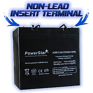 Pride Mobility 12V 55Ah 22NF AGM Deep Cycle Battery Replaces UPG 55ah-2YR Warran