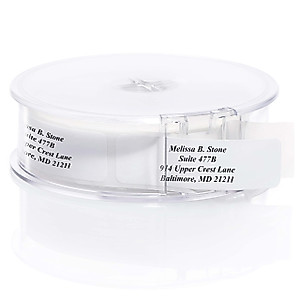 White Personalized Return Address Labels with Elegant Dispenser - Roll of 500 Custom Stickers