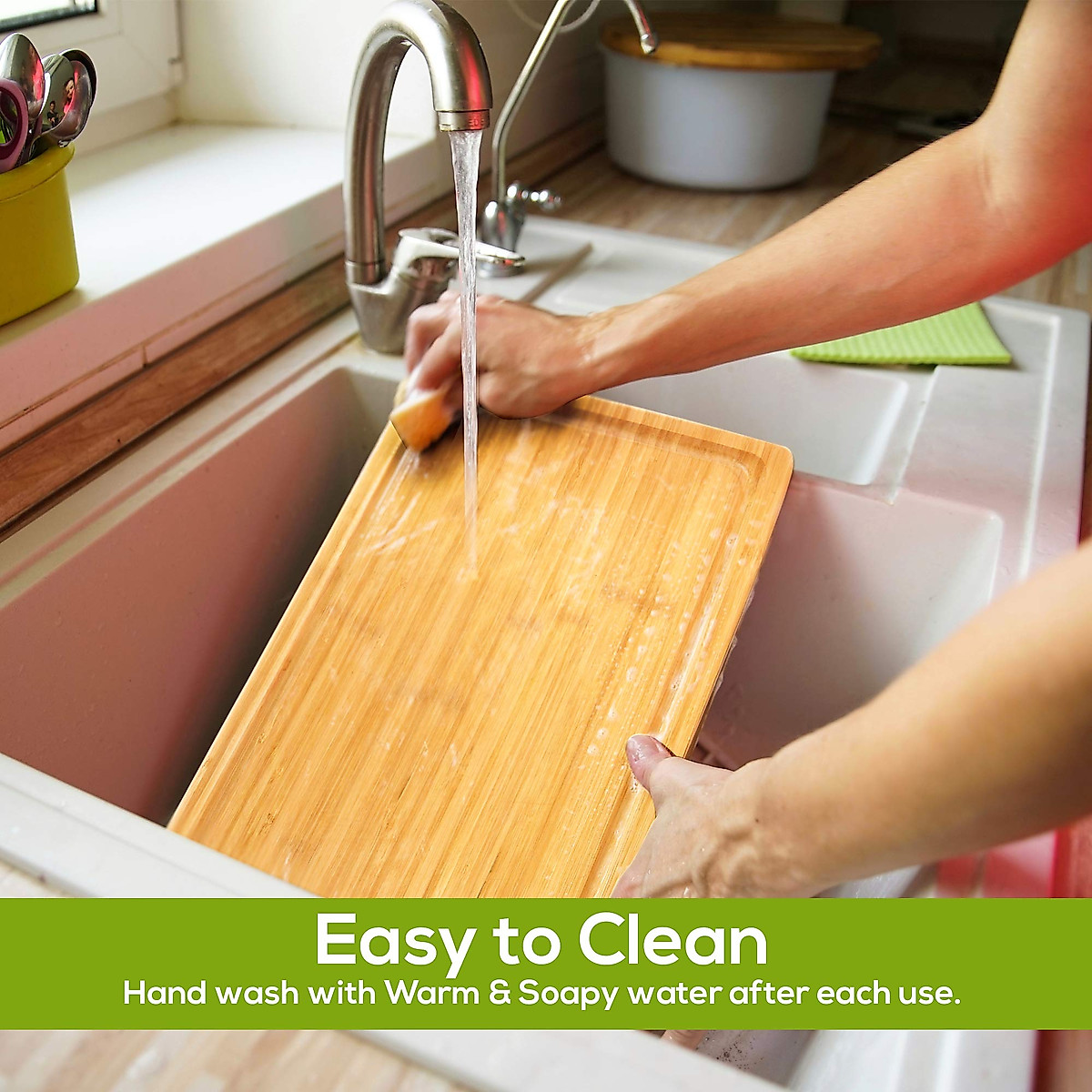 Utopia Kitchen Extra Large Bamboo Cutting Board with Juice Groove - Kitchen Chopping Board for Meat Cheese and Vegetables (17 x 12 Inch) (2)