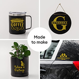 Cricut Premium Permanent Vinyl Roll (12 in x 15 ft), Weather-Resistant, Dishwasher-Safe & Fade-Proof, Compatible with Cricut Cutting Machines, Create Signs, Labels, & Personalize DIY Project, Gold