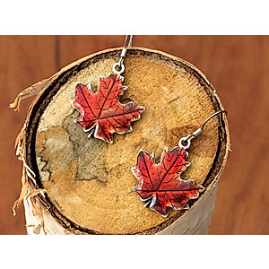 DANFORTH - Maple Leaf Fall/Autumn Earrings - 3/4” Pewter, Handcrafted, Surgical Steel Wires, Made In USA