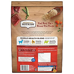 Rachael Ray Nutrish Premium Natural Dry Dog Food, Real Beef, Pea, & Brown Rice Recipe, 6 Pound Bag (Packaging May Vary)