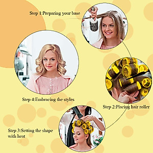 Jumbo Size Hair Roller sets, Self Grip, Salon Dressing Curlers, 3 Inch 18 Packs (6XJUMBO+6XLARGE+6XMEDUIEM)