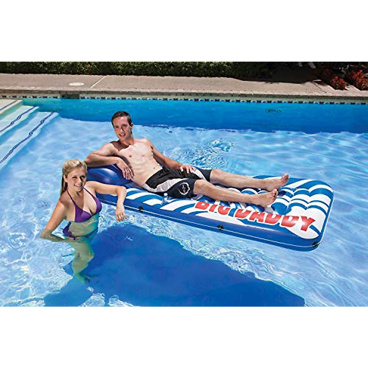 Poolmaster Big Daddy Swimming Pool Mattress Float, Blue