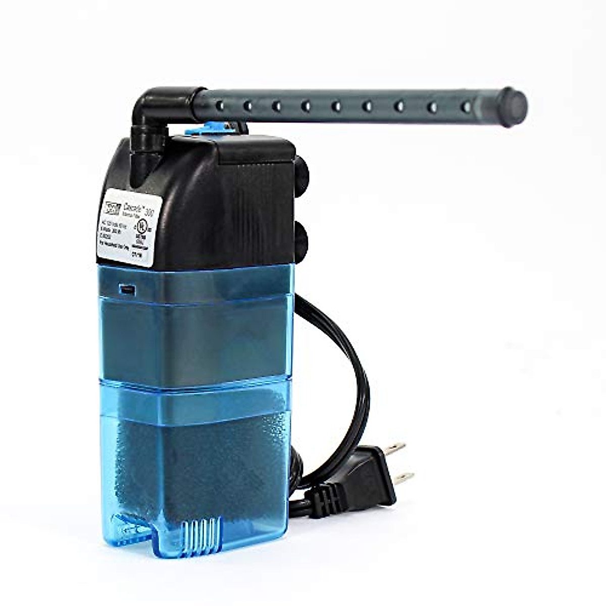 Penn-Plax Cascade 300 Fully Submersible Internal Filter – Provides Physical, Biological, and Chemical Filtration for Aquariums and Turtle Tanks