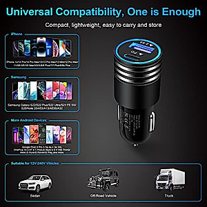 Fast Charging USB C Car Charger for iPhone 14 13 12 11 Pro Max SE XR XS X 8 Samsung Galaxy S23 S22 S21 S20 FE Note20 A12 A32 Google Pixel 7 Pro/6a/6/5/4a/4/3a 3XL,2Pack 30W PD+2.4A Type C Car Adapter