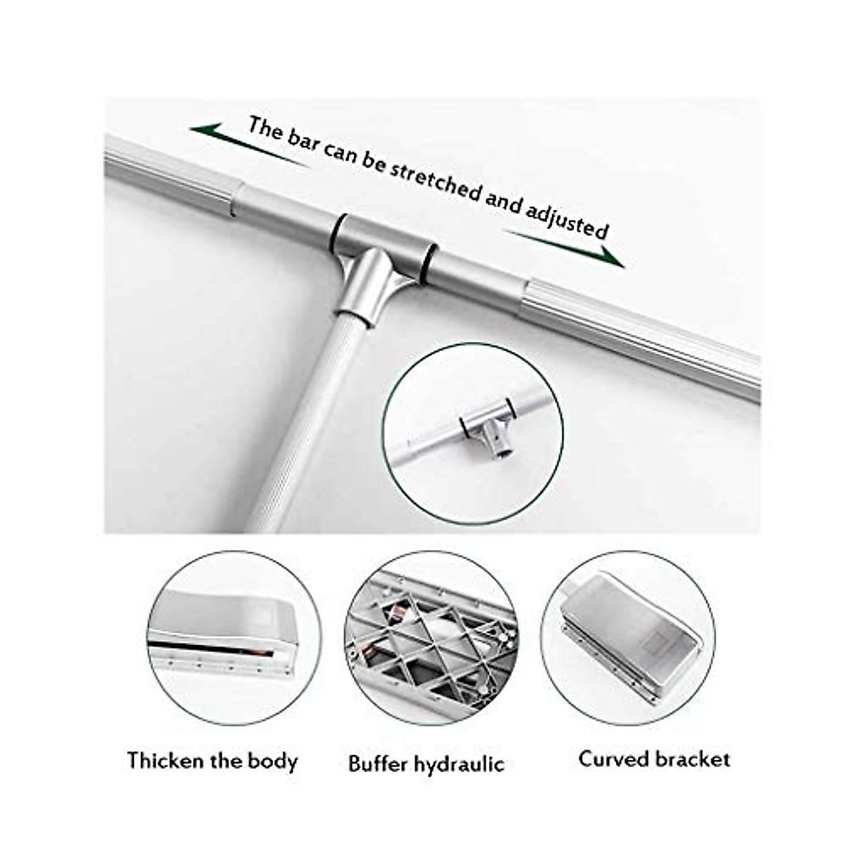Wardrobe Lifter, Pull-Down Adjustable Width Hanger for Home Closet, Save Space, Light Storage System with Aluminum Pole, Silver, Load 30KG (Size : 450-600mm)