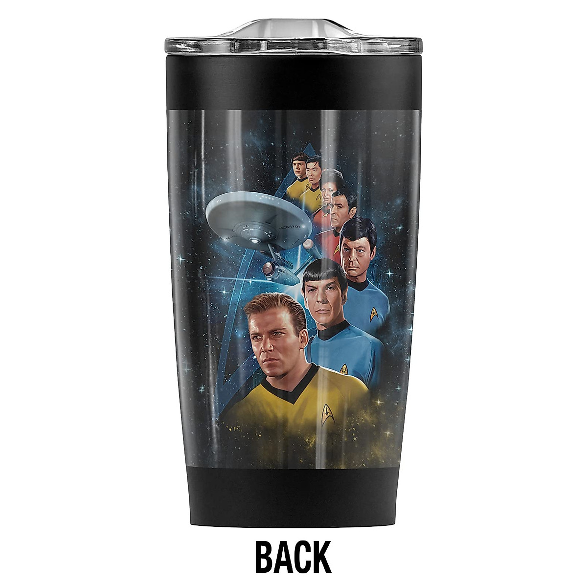 LOGOVISION Star Trek Among The Stars Stainless Steel Tumbler 20 oz Coffee Travel Mug/Cup, Vacuum Insulated & Double Wall with Leakproof Sliding Lid | Great for Hot Drinks and Cold Beverages